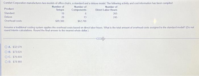 Solved Assame a traditional costing system applies the | Chegg.com