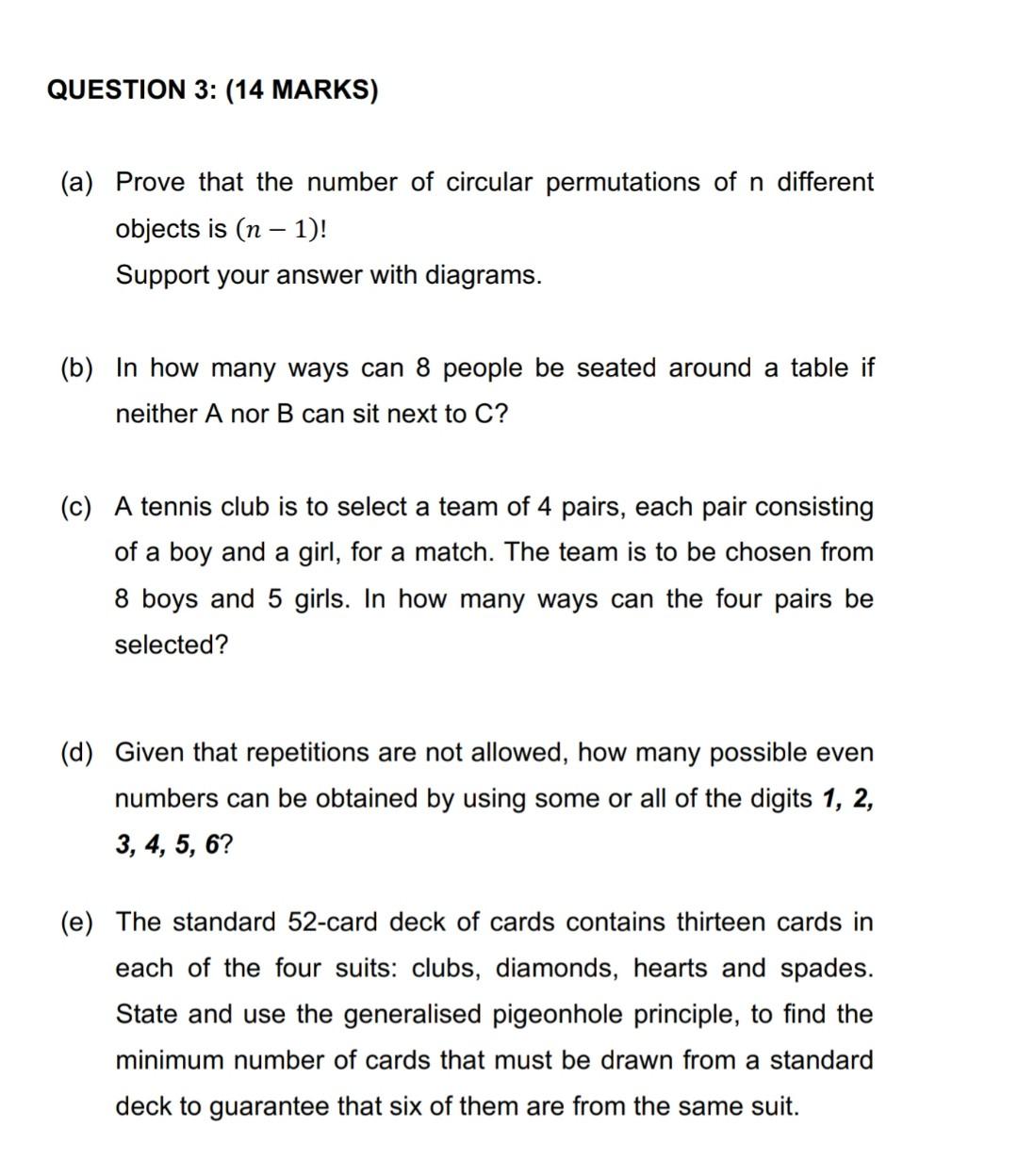 Solved QUESTION 3: (14 MARKS) (a) Prove that the number of | Chegg.com