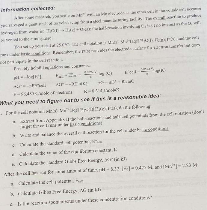 Solved E° (V): 1.a Half-reactions in the voltaic cell: | Chegg.com