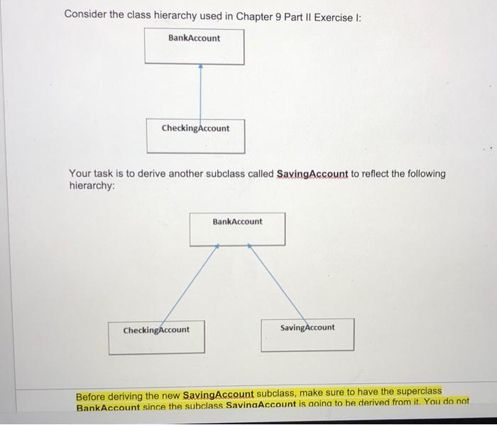 Solved Consider the class hierarchy used in Chapter 9 Part | Chegg.com