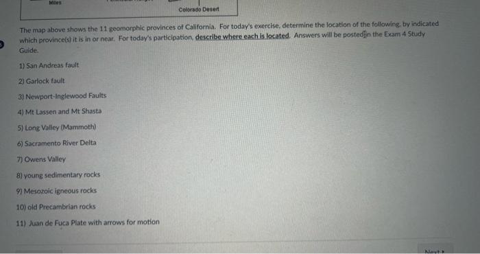 Solved The map above shows the 11 geomorphic provinces of | Chegg.com
