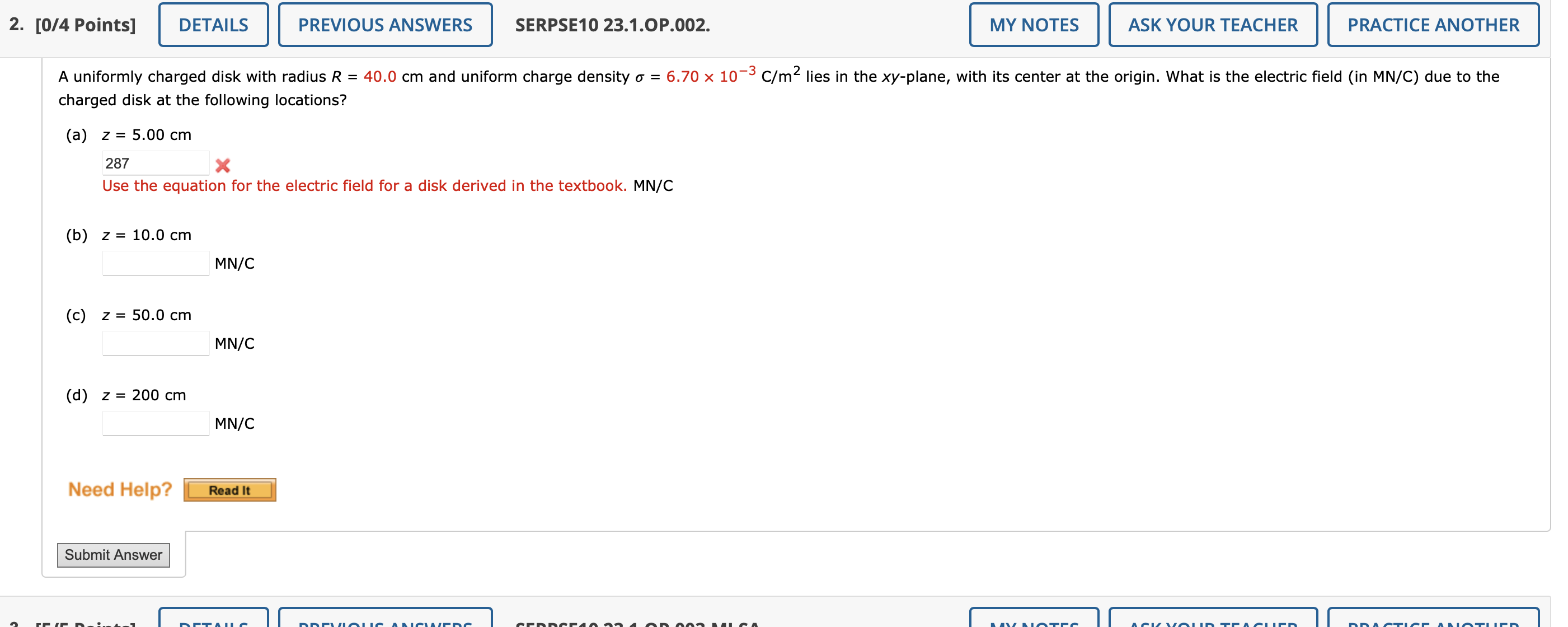 Solved charged disk at the following | Chegg.com