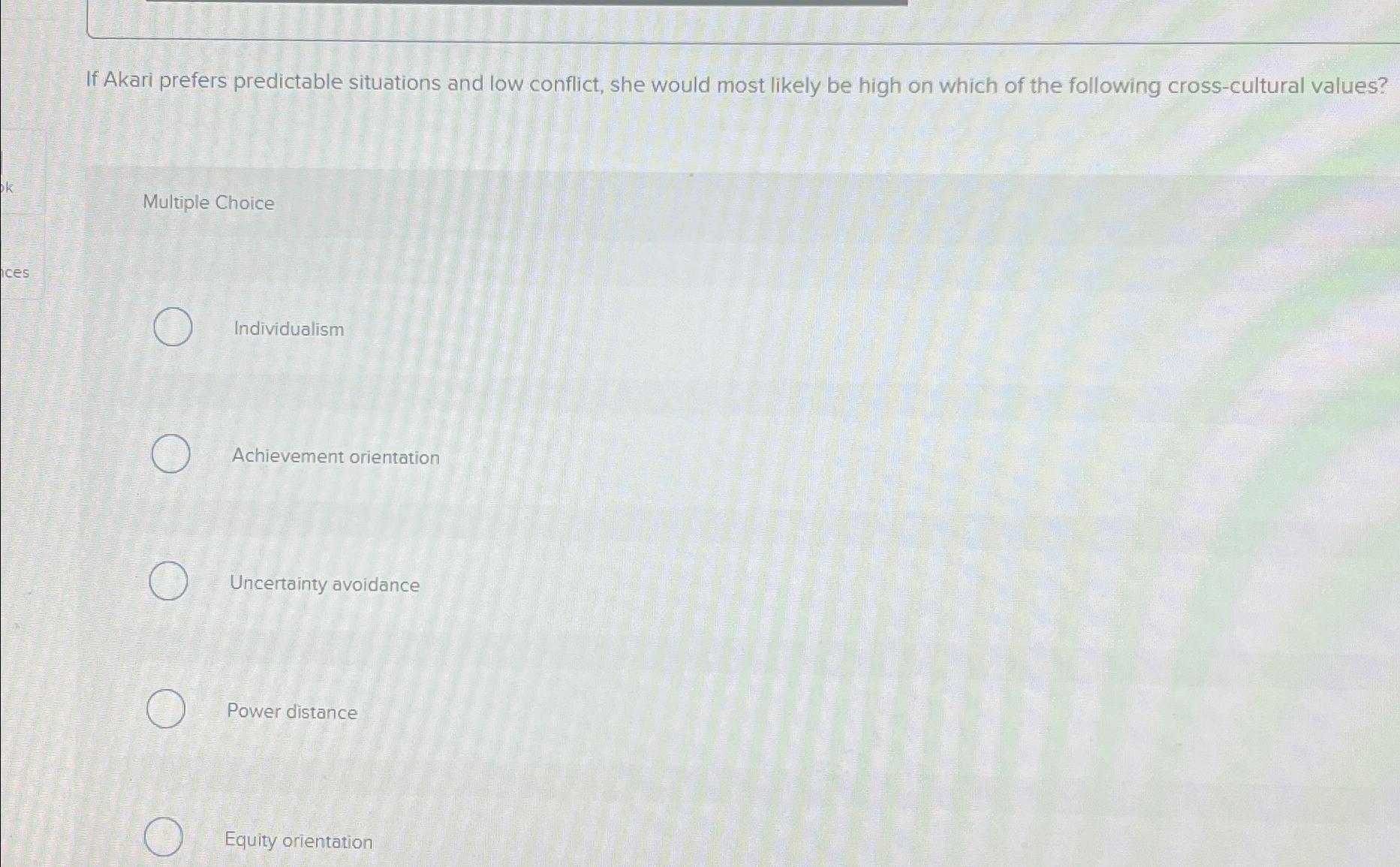 Solved If Akari prefers predictable situations and low | Chegg.com