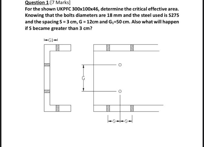 Solved Question 1:[7 Marks) For the shown UKPFC 300x100x46, | Chegg.com