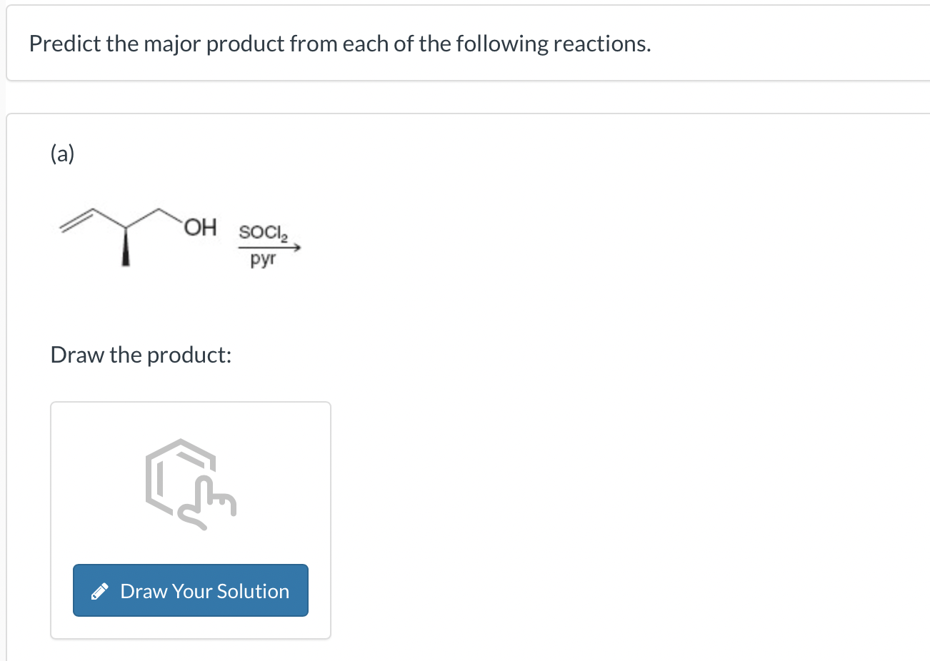 Solved Predict the major product from each of the following | Chegg.com