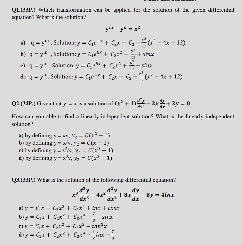 Solved Q1.(33P.) ﻿Which transformation can be applied for | Chegg.com