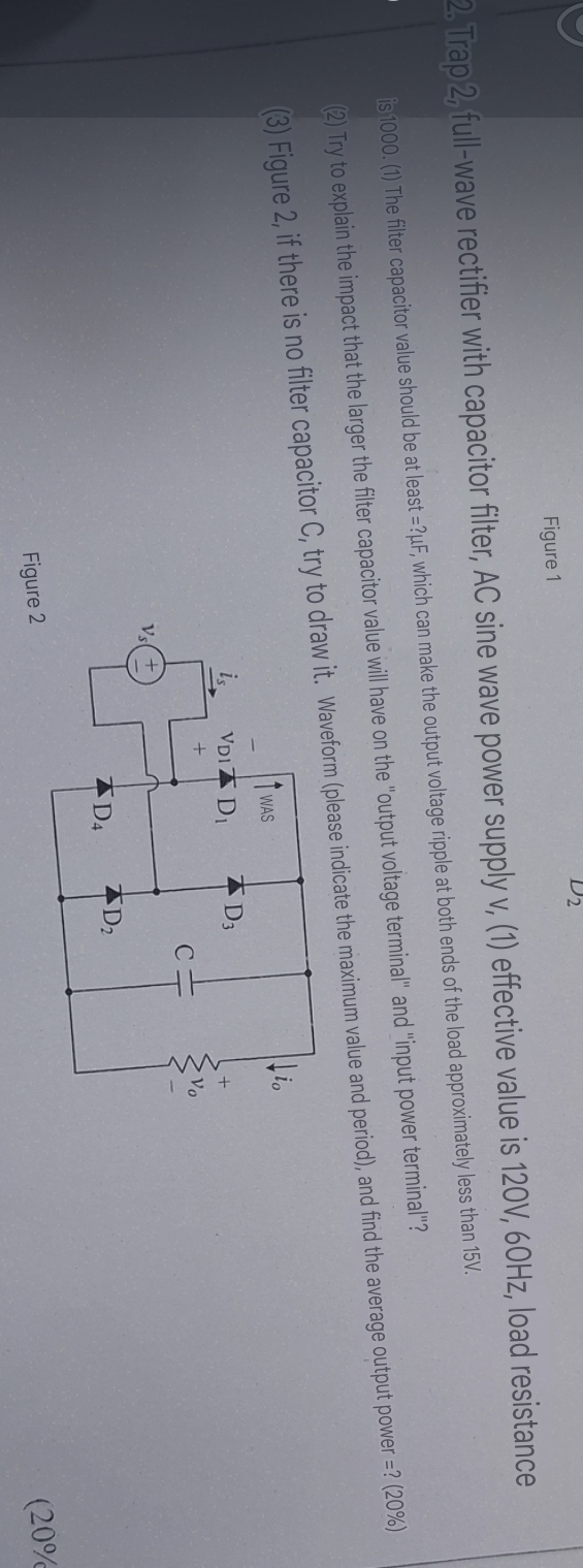 Solved Figure 12. ﻿Trap 2, ﻿full-wave rectifier with | Chegg.com