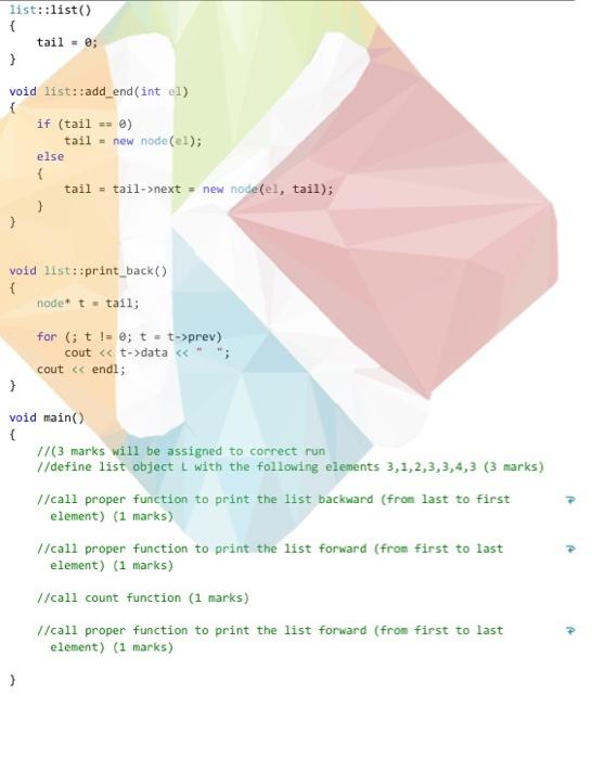Solved 1/∗ Copy the following program(which defines a doubly | Chegg.com