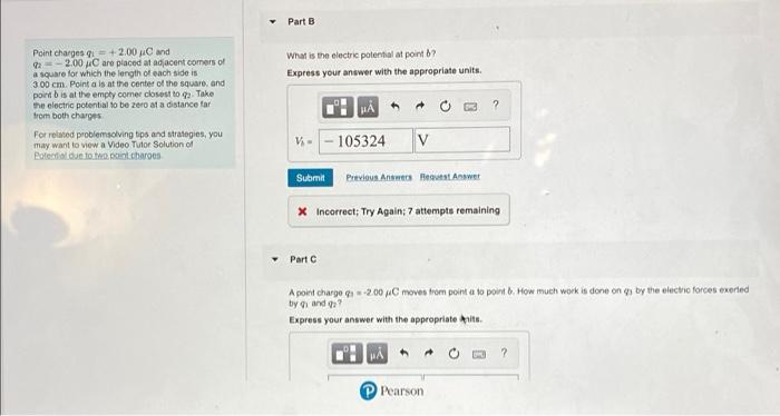 Solved X incorrect; Try Again; 7 attempts remaining Part C A | Chegg.com
