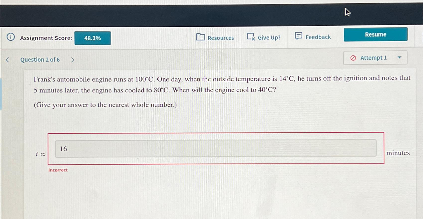 Solved (i) ﻿Assignment Score:ResourcesGive | Chegg.com