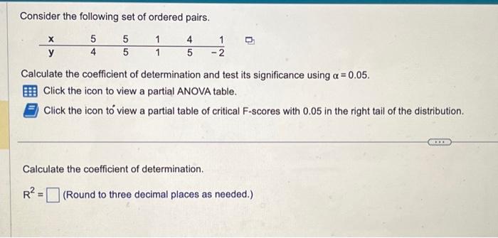 Solved Consider the following set of ordered pairs. | Chegg.com
