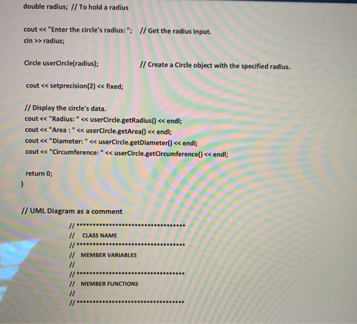 Solved CSE 112 - Lab #3 Circle Class - Classes and Objects | Chegg.com