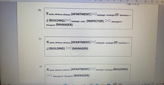 Solved Question 5 (Relational Algebra - Single Answer | Chegg.com