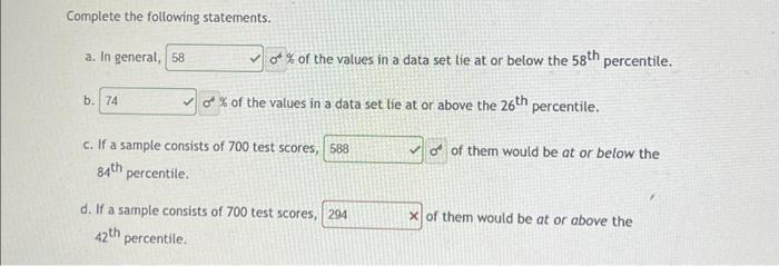 Solved Complete the following statements. a. In general, % | Chegg.com