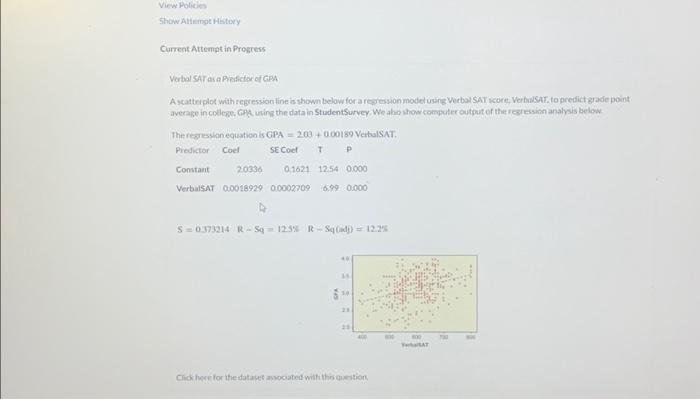 Solved View Policies Show Attempt History Current Attempt in | Chegg.com