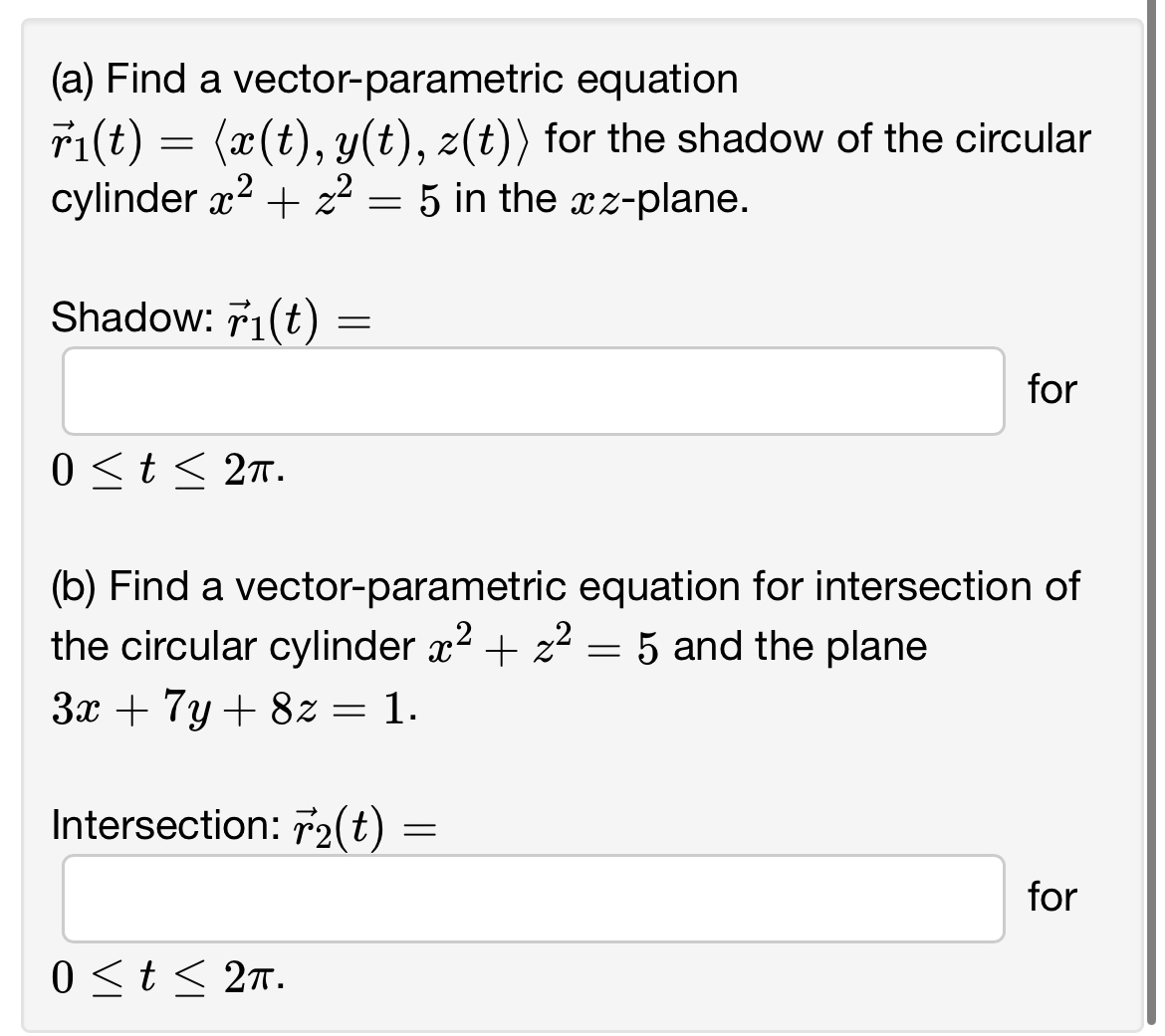 Solved (a) ﻿Find a vector-parametric equation | Chegg.com