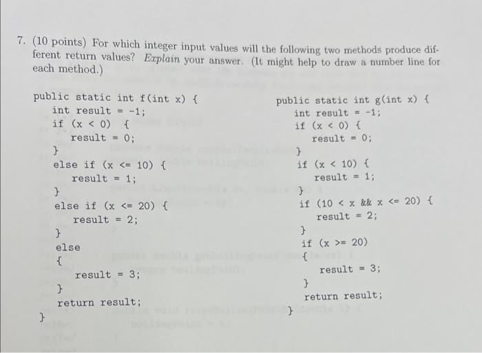 Solved 7 10 Points For Which Integer Input Values Will 1304