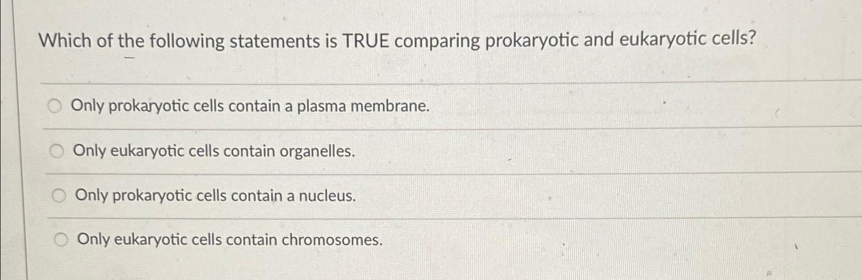 Solved Which of the following statements is TRUE comparing | Chegg.com