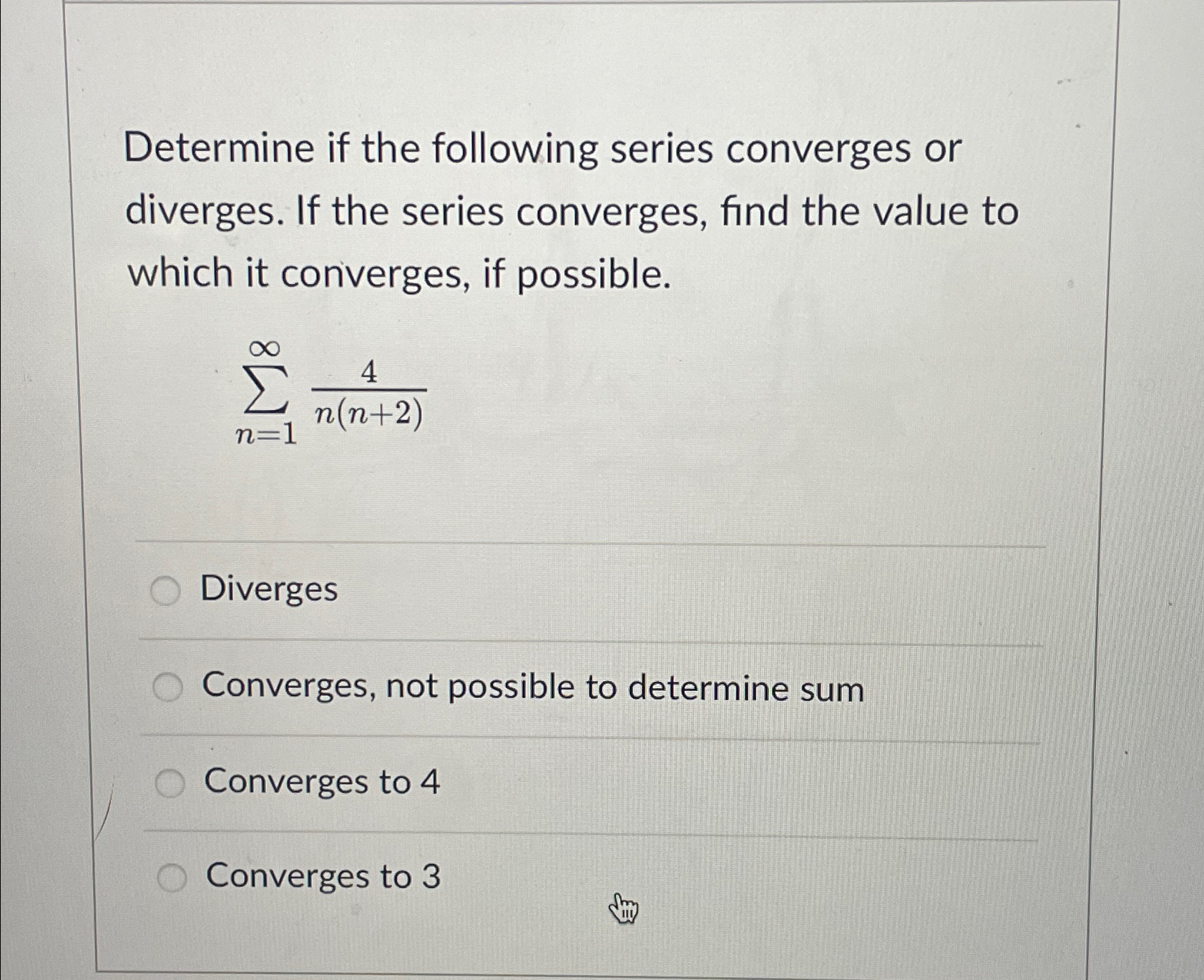 Solved Determine if the following series converges or | Chegg.com