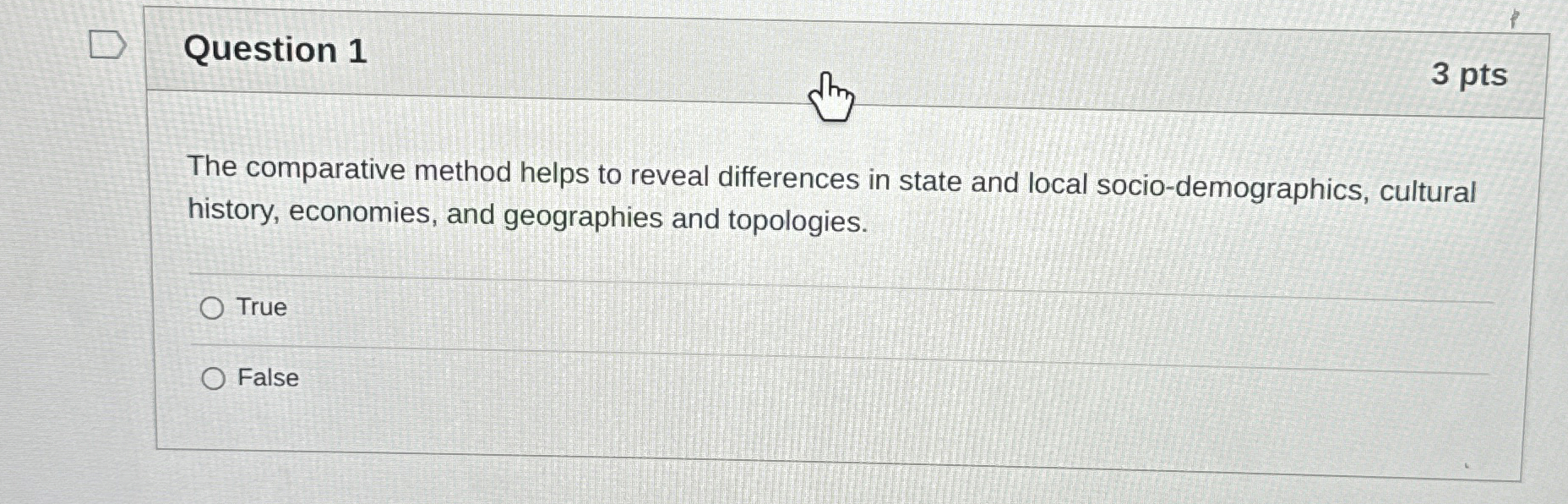 Solved Question 13 ﻿ptsThe comparative method helps to | Chegg.com