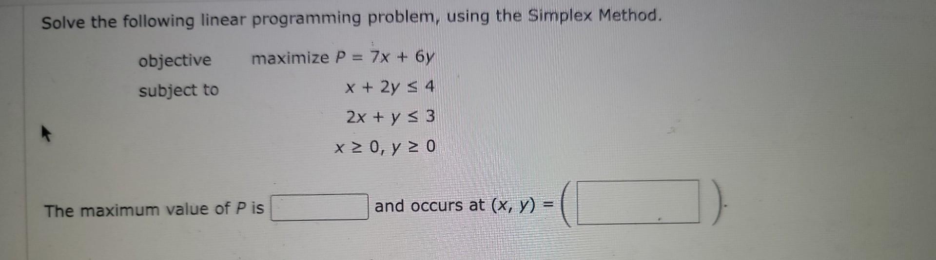 Solved Solve The Following Linear Programming Problem Using 1822