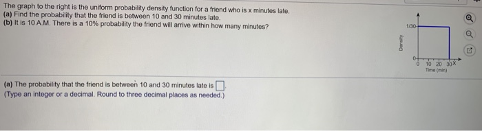 Solved The graph to the right is the uniform probability | Chegg.com