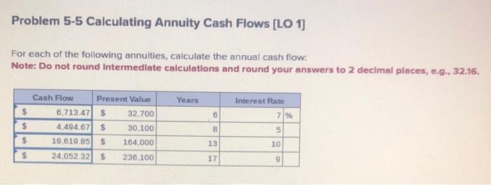 Solved For each of the following annuities, calculate the | Chegg.com