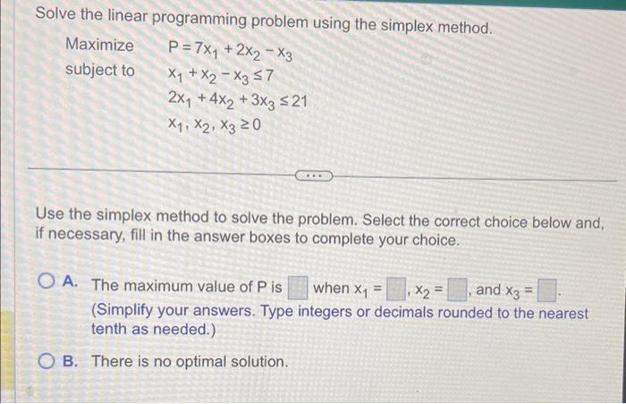 Solved Solve the linear programming problem using the | Chegg.com