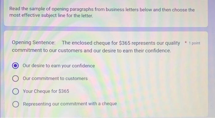 Read the sample of opening paragraphs from business | Chegg.com