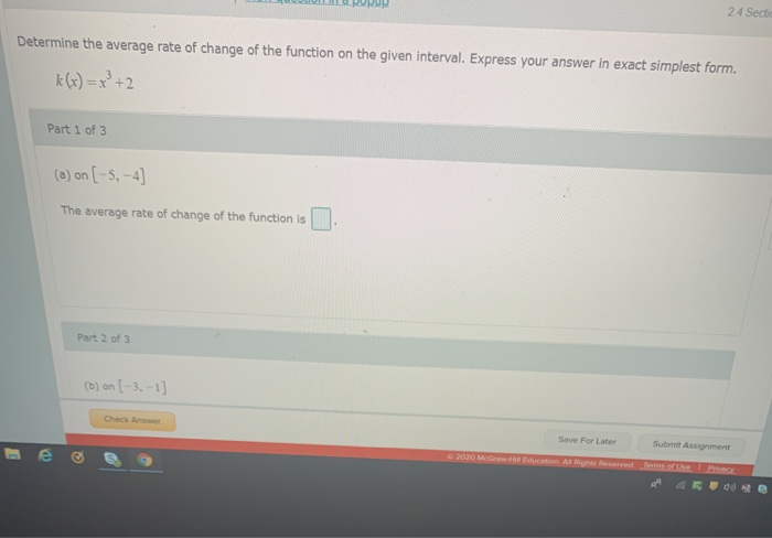Solved Determine the average rate of change of the function | Chegg.com