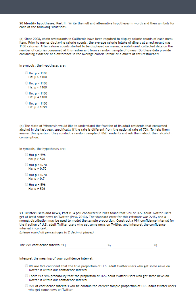 Solved Answer20 identify Hypotheses Part Ii Write The