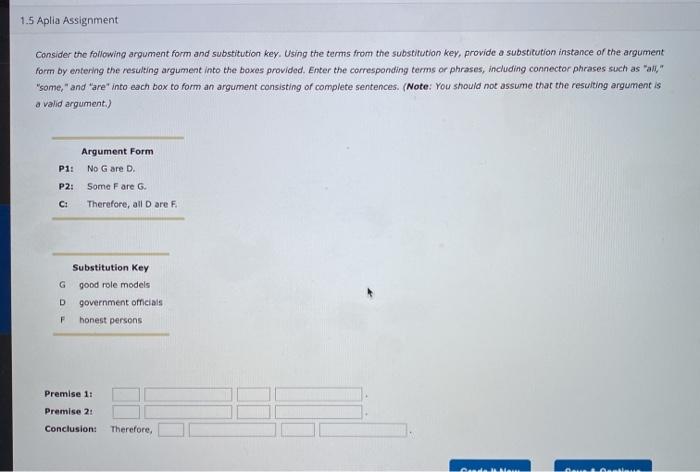 Solved 1.5 Aplia Assignment Consider the following argument | Chegg.com