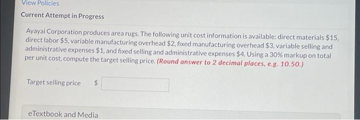 Solved View Policies Current Attempt in Progress Ayayai | Chegg.com