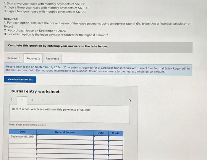 Solved On September 1, 2024, a company decides to lease | Chegg.com