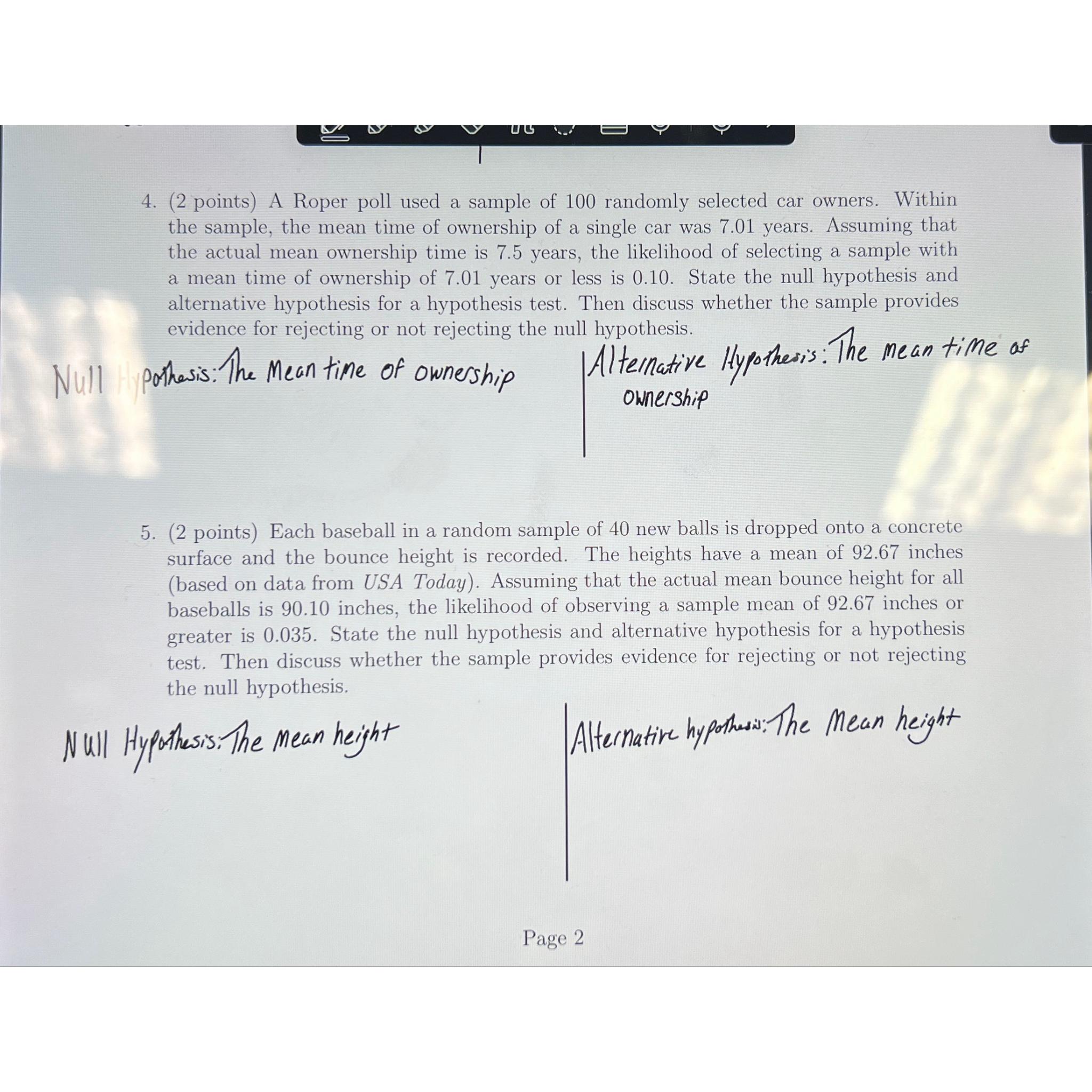 Solved (2 ﻿points) ﻿A Roper poll used a sample of 100 | Chegg.com