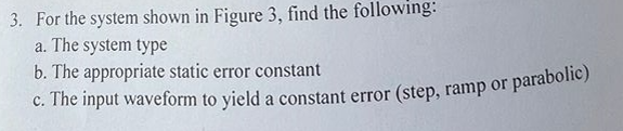 Solved For the system shown in Figure 3, ﻿find the | Chegg.com