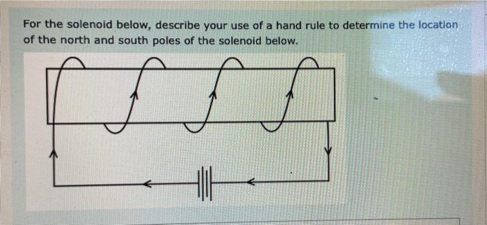 Solved For the solenoid below, describe your use of a hand | Chegg.com