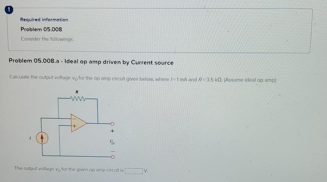 Solved Required information Problem 05.008 Consider the | Chegg.com