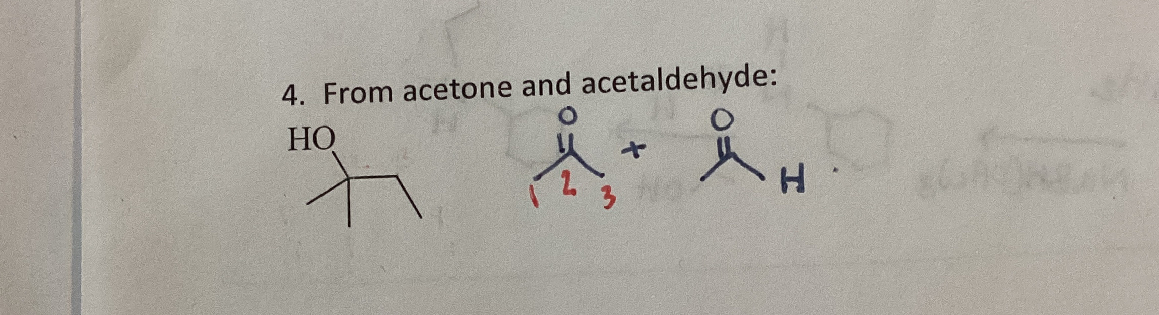 Solved From acetone and acetaldehyde: Make the product on | Chegg.com