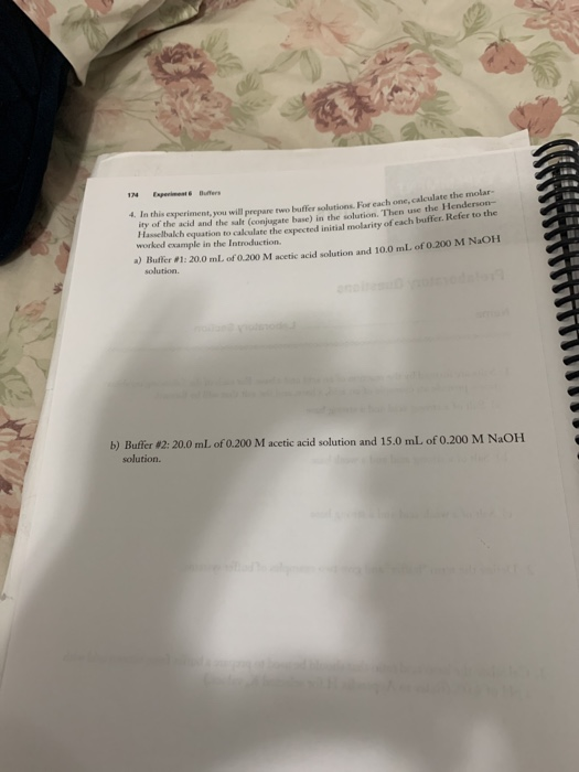 Solved EXPERIMENT Buffers Prelaboratory Questions Name | Chegg.com