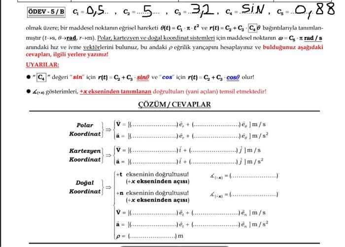 c1=0,5,c2=5,c3=3,2,c4=sin,c5=0,88 olmak üzere; bir | Chegg.com