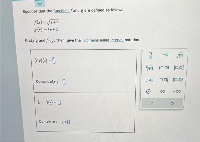 Solved Suppose that the functions f and g are defined as | Chegg.com