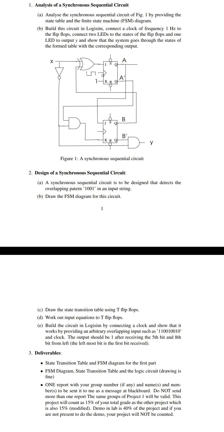 Solved 1. Analysis of a Synchronous Sequential Circuit (a) | Chegg.com