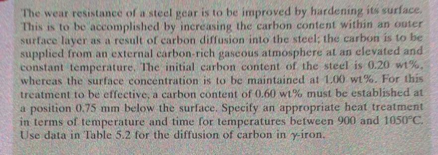 Solved Table 5.2 A Tabulation of Diffusion Data Diffusing | Chegg.com