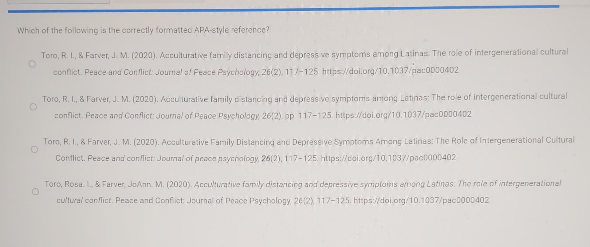 Solved Which of the following is the correctly formatted | Chegg.com