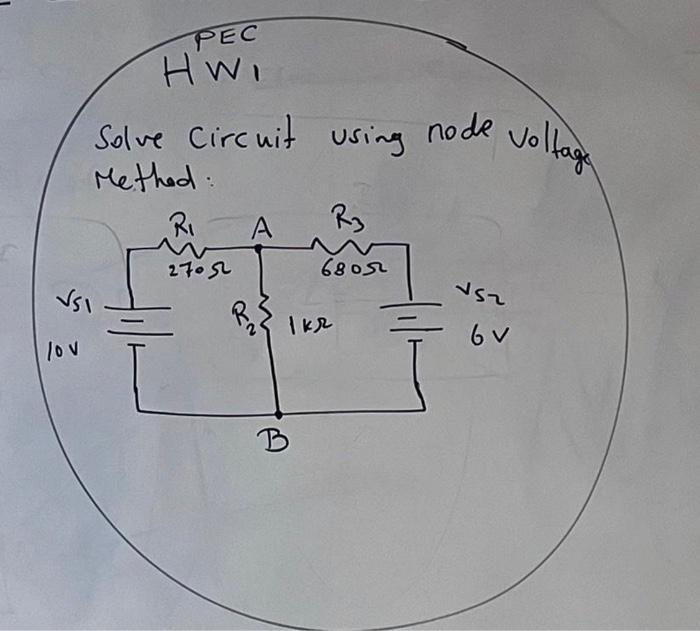 Solved Solve Circuit using node voltage Methed: | Chegg.com