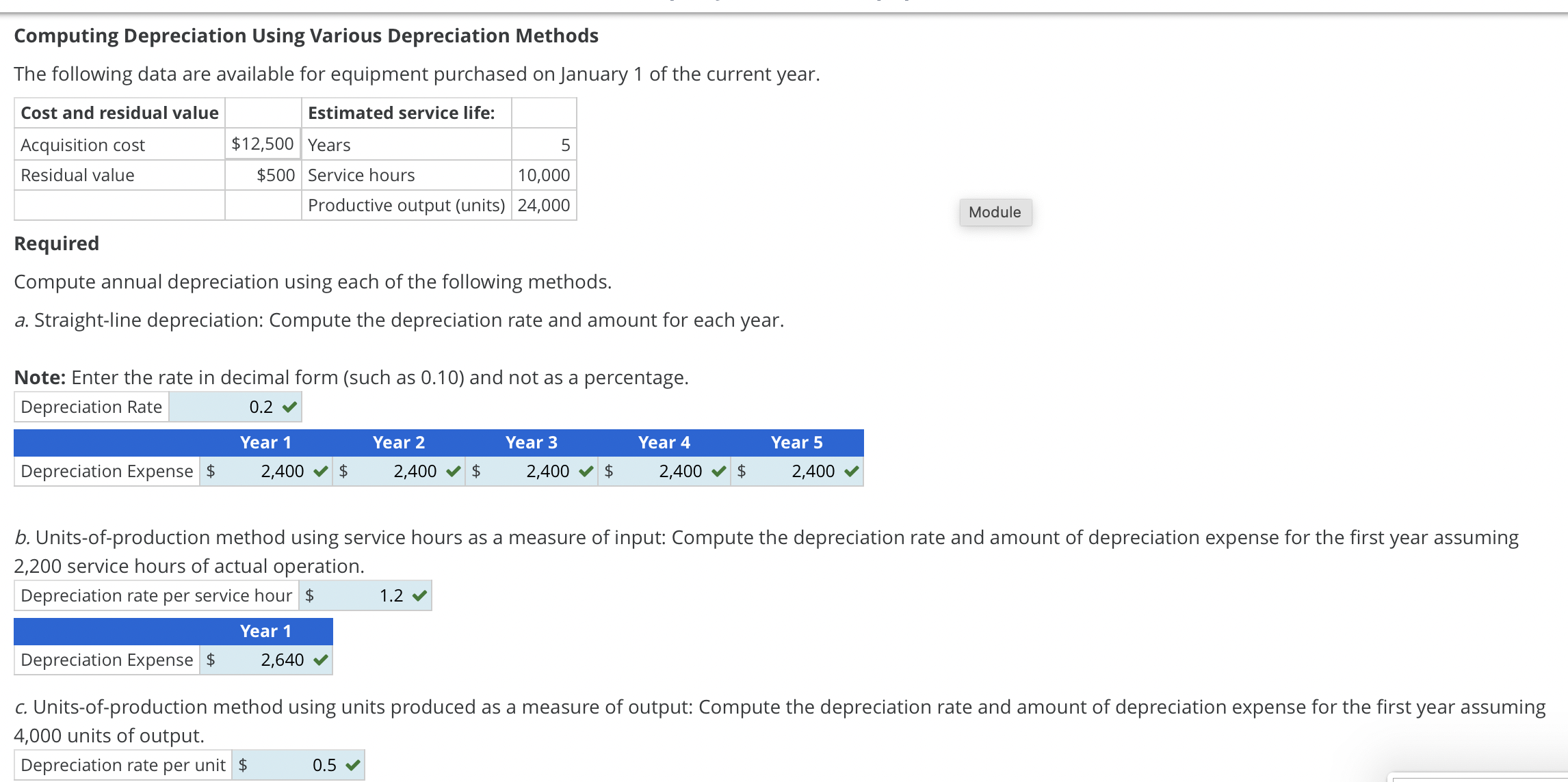 Solved Just Need Help on Part E! ﻿Computing Depreciation | Chegg.com