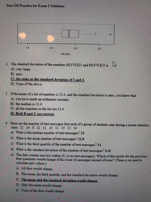 Stat 220 Practice for Exam 2 Solutions 1. Shown below | Chegg.com