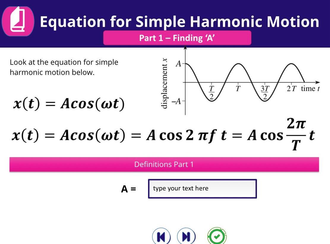 Solved Equation for Simple Harmonic Motion Part 1 - Finding | Chegg.com