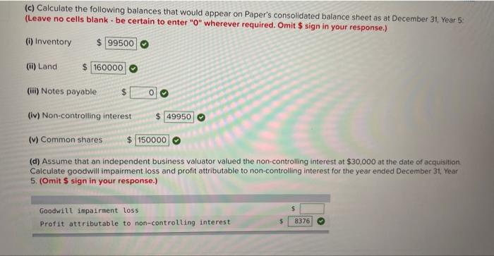 Solved Paper Corp. purchased 70% of the outstanding shares | Chegg.com